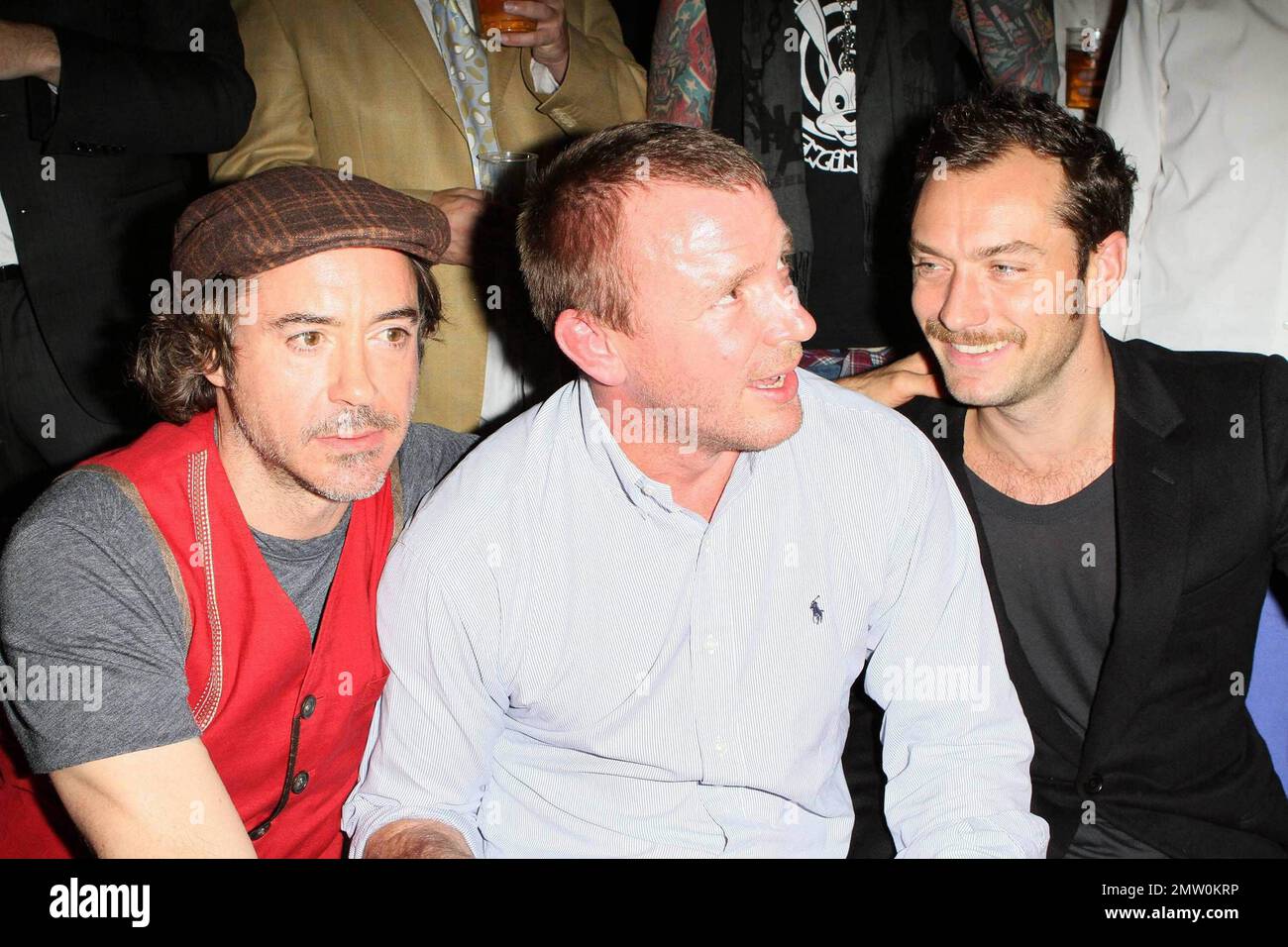 Best mates Robert Downey Jr., director Guy Ritchie and Jude Law appear ...