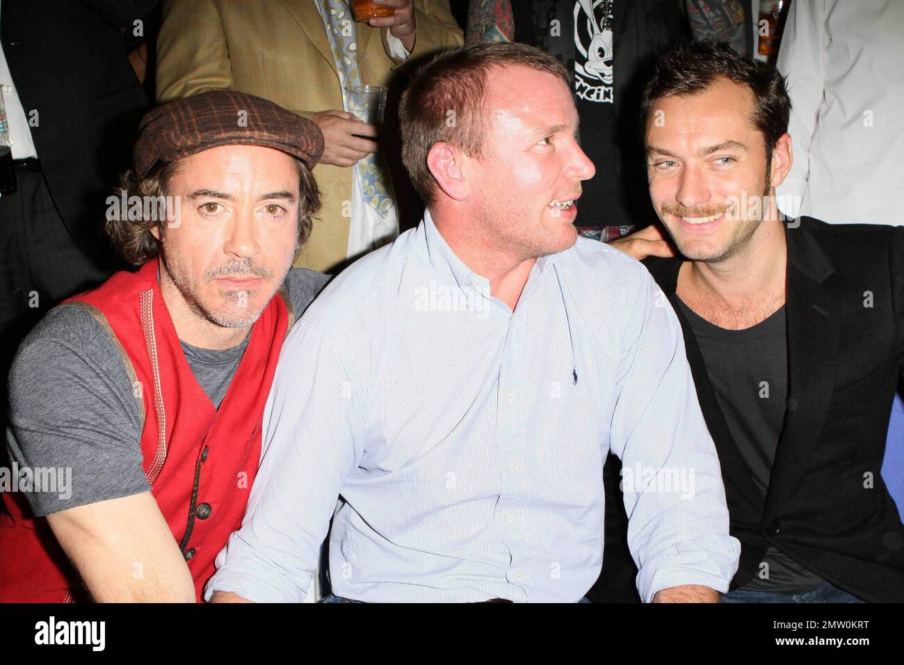 Best mates Robert Downey Jr., director Guy Ritchie and Jude Law appear ...