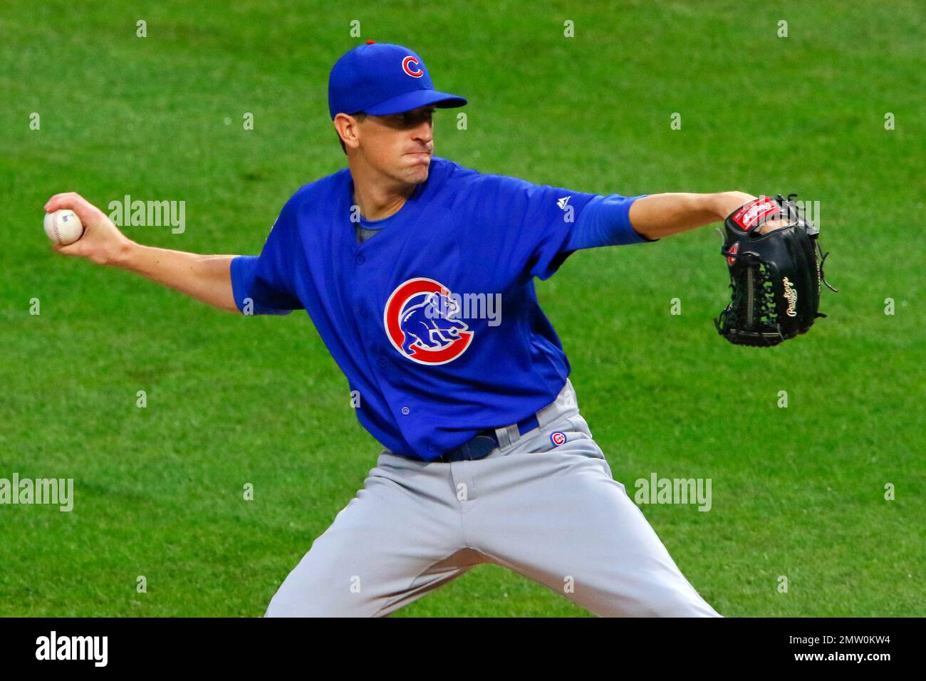 Chicago Cubs starting pitcher Kyle Hendricks delivers in the third ...