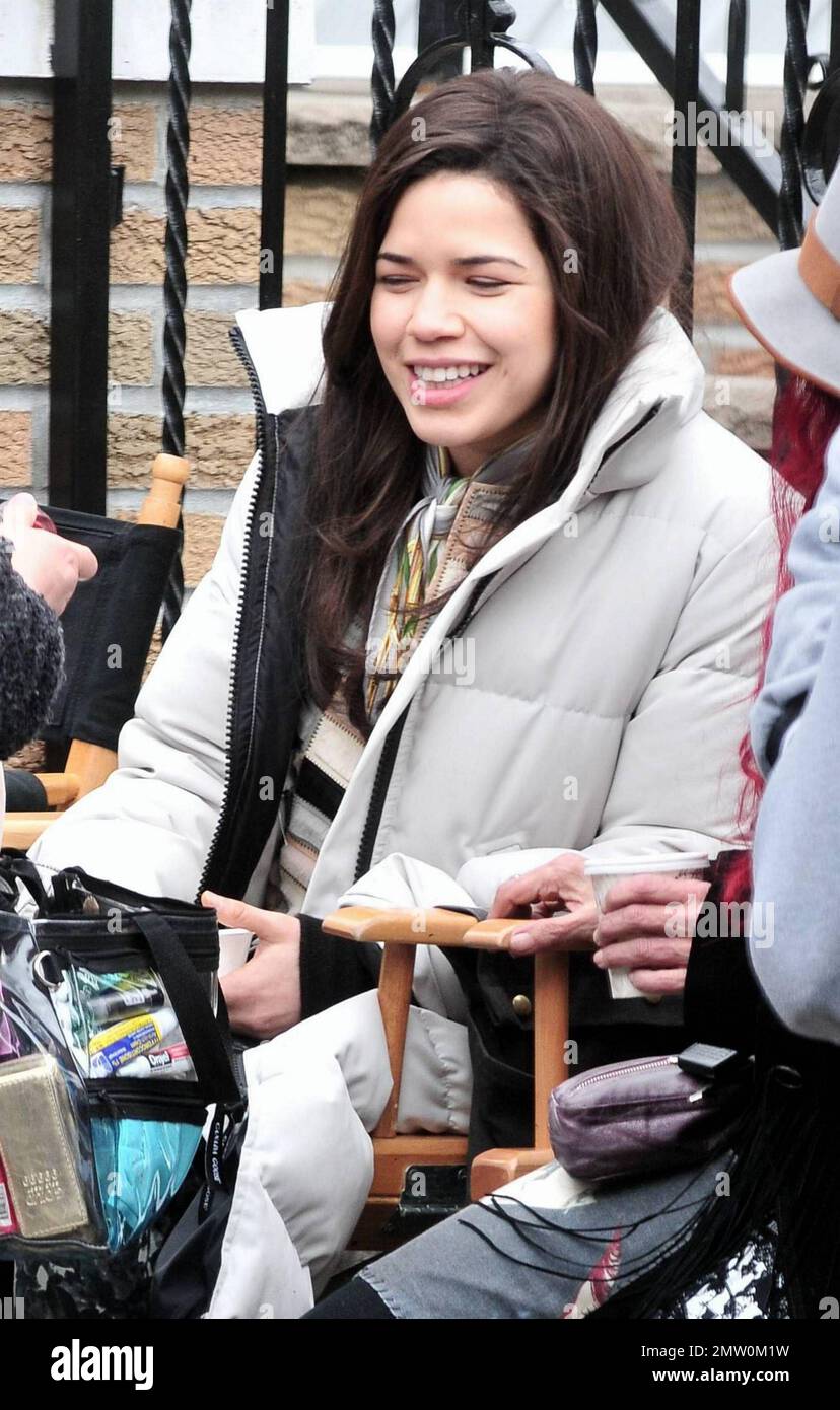 America Ferrera films scenes for the finale episode of "Ugly Betty" on ...