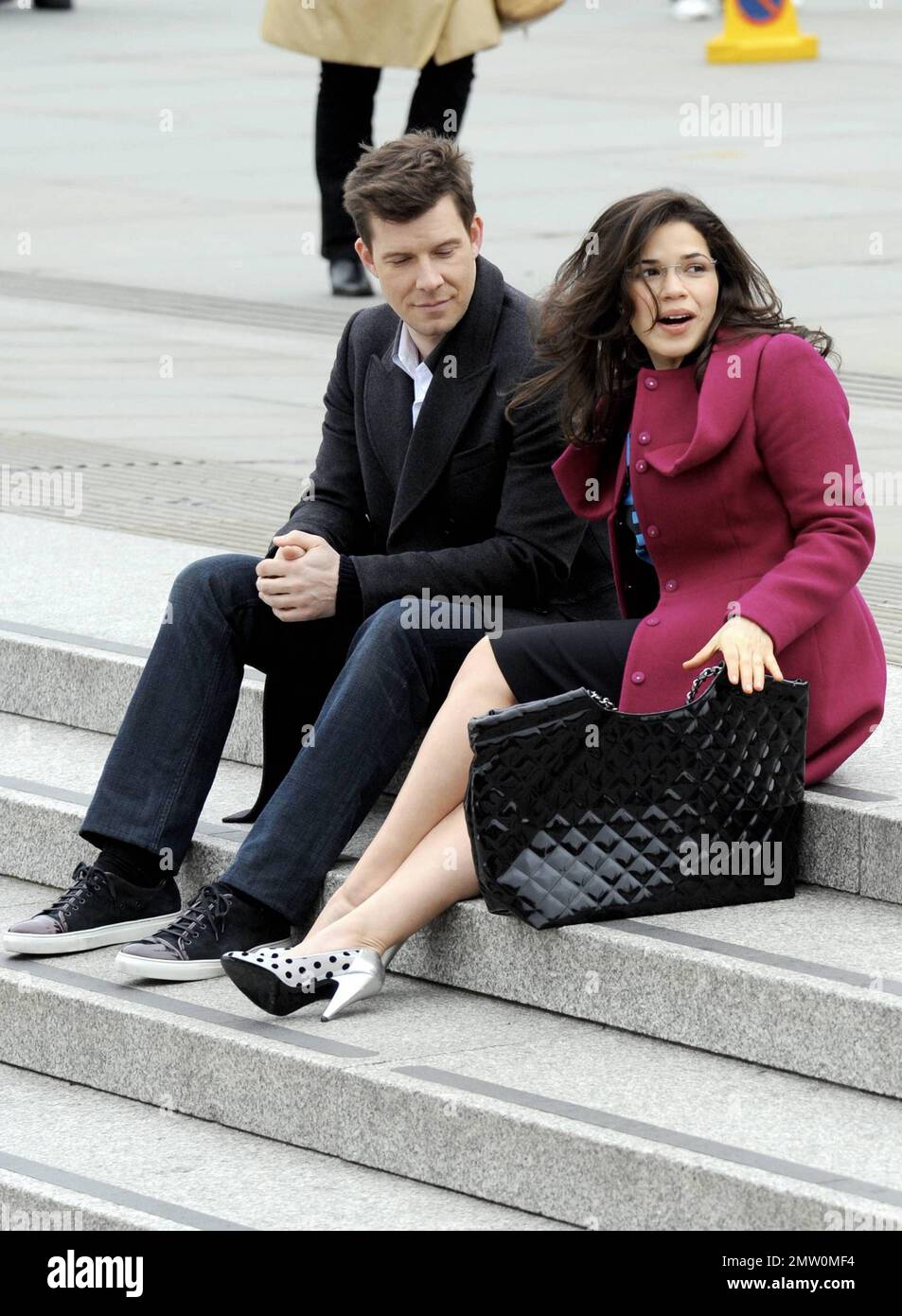 America Ferrera and Eric Mabius film scenes for the series finale of ...