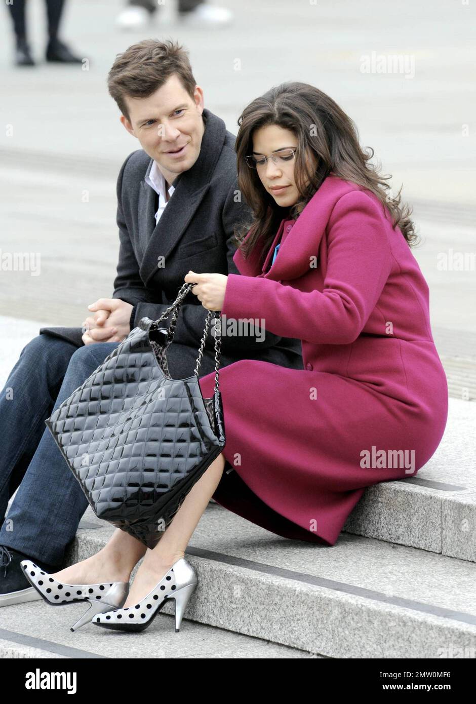 America Ferrera and Eric Mabius film scenes for the series finale of ...