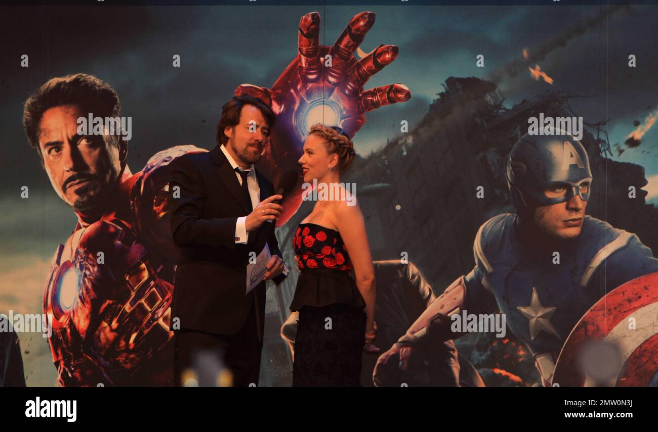 Scarlett Johansson at the European premiere of Marvel's "Avengers ...