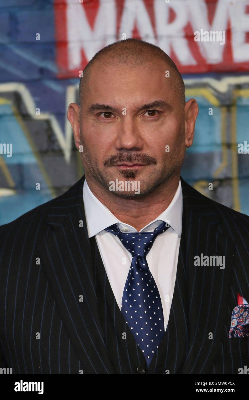 Actor Dave Bautista poses for photographers upon arrival at the ...