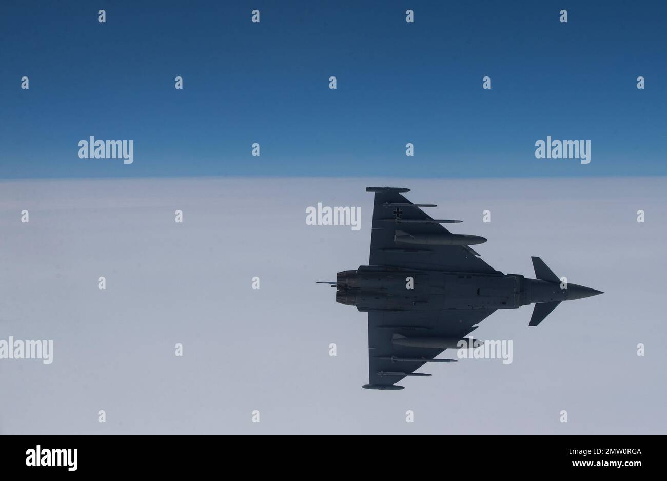 A German Eurofighter Typhoon fighter jet participating in NATO's Baltic ...