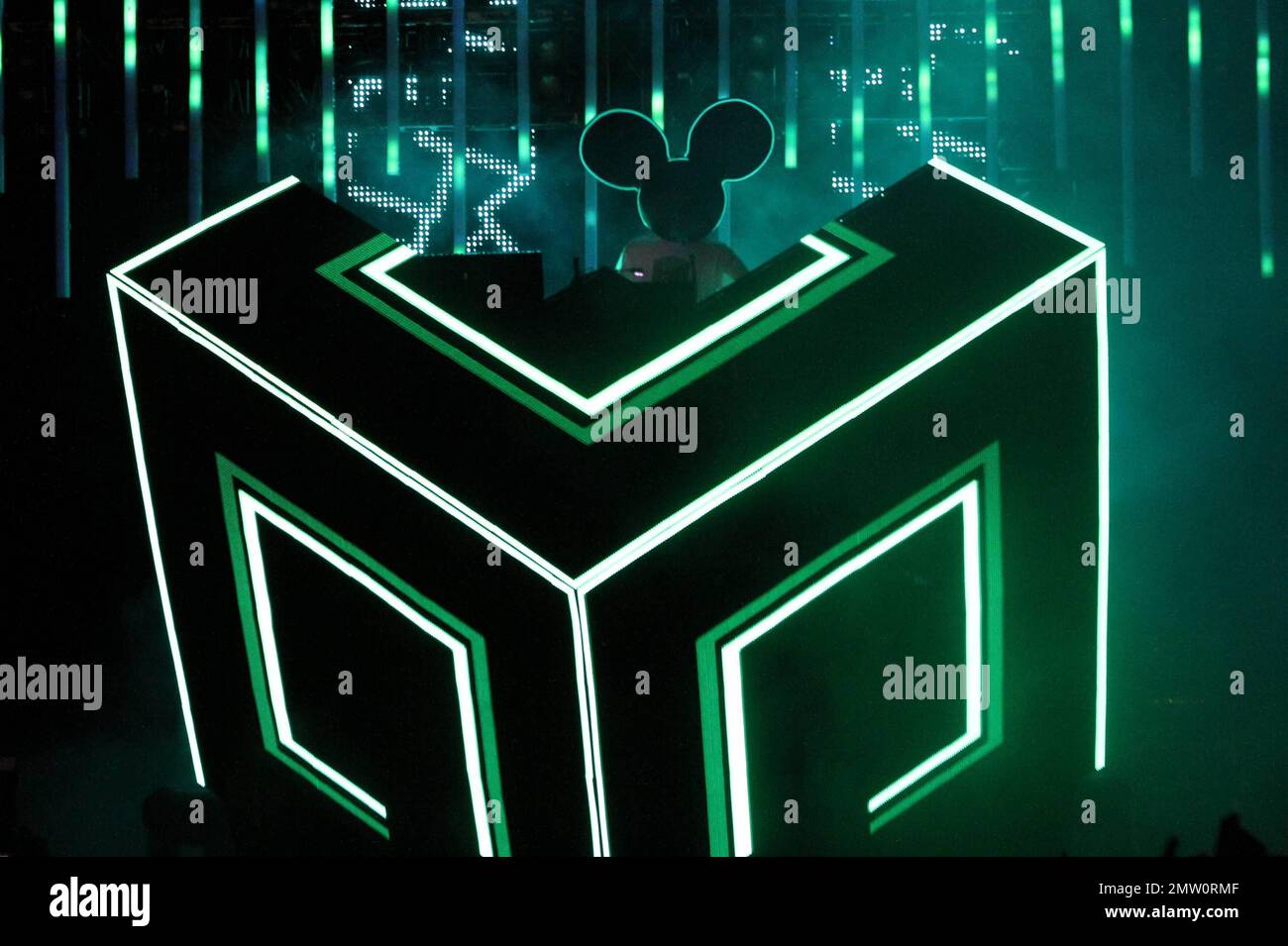 Deadmau5 (aka Joel Zimmerman) performs live during day two of Ultra ...