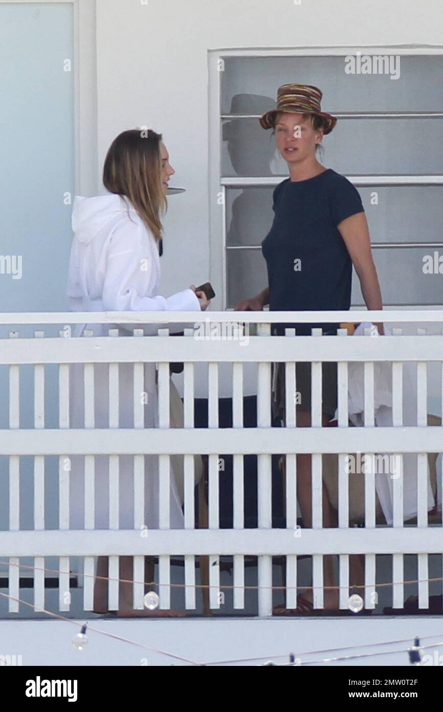 EXCLUSIVE!! Uma Thurman and her daughter Maya spend a relaxing day at a ...
