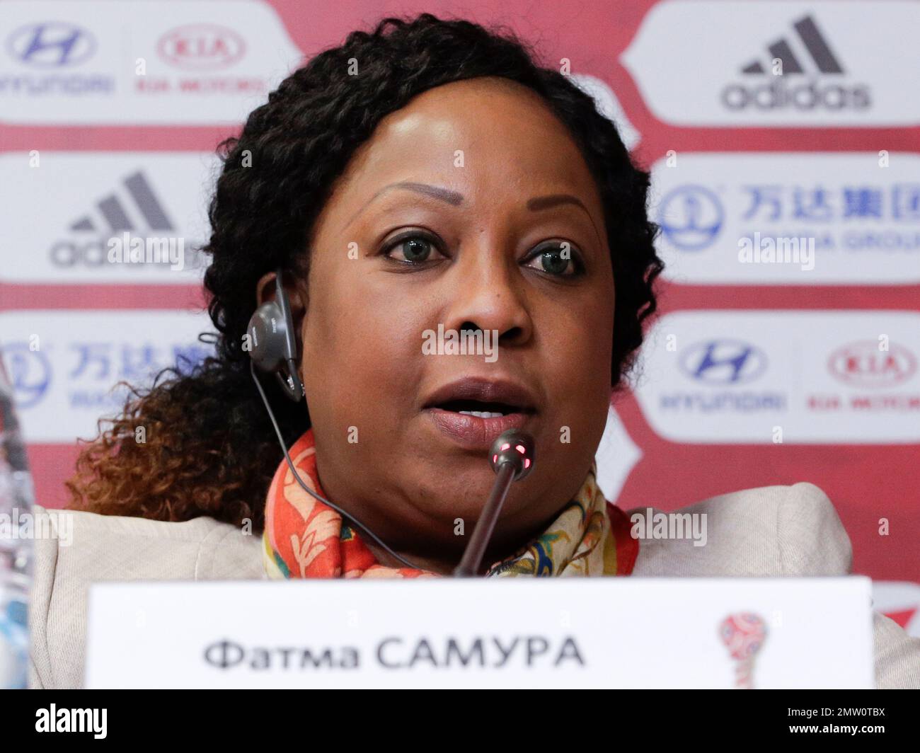 FIFA Secretary General Fatma Samoura attends a news conference after ...
