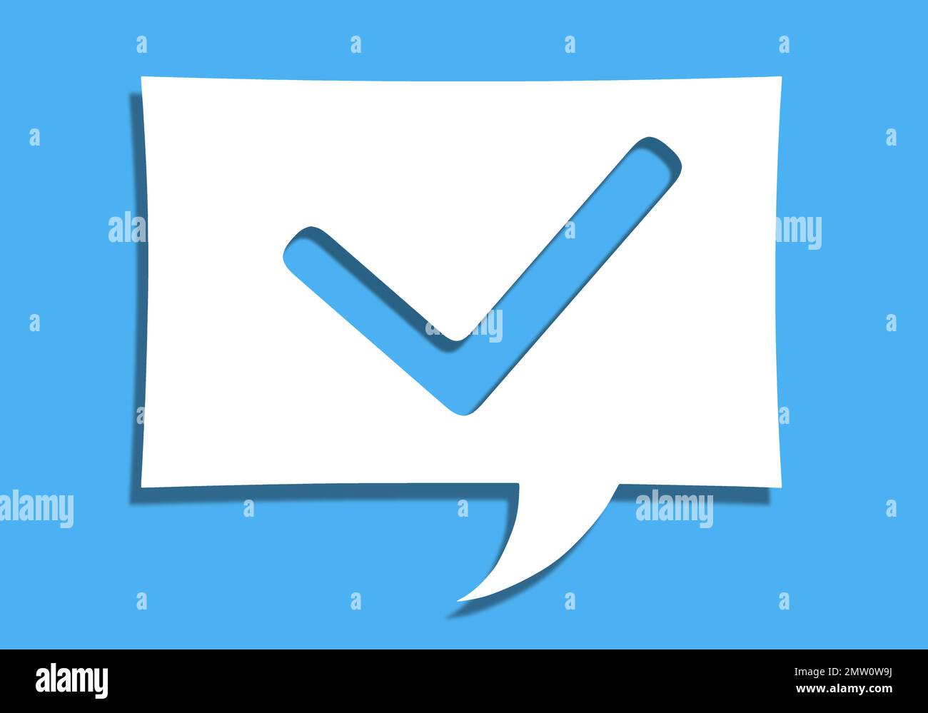 Label, paper in the form of a message. Paper on the wall. confirmation ...