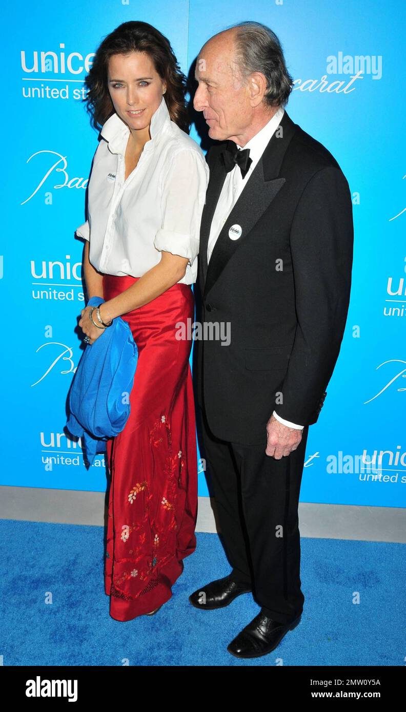 UNICEF Ambassador Tea Leoni and Tony Pantaleoni on the blue carpet at ...