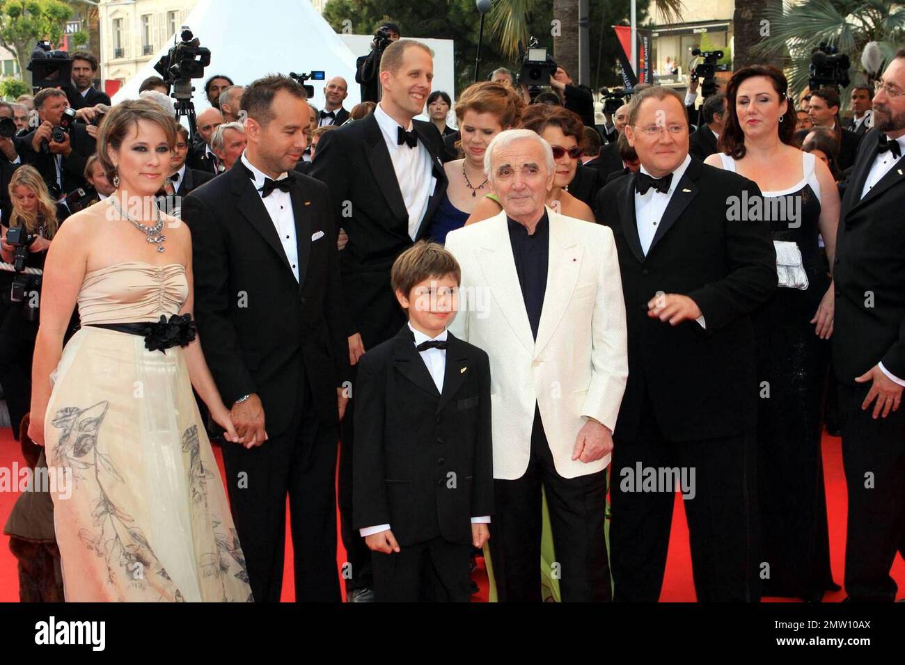 The cast of "Up" and singer Charles Aznavour attend the premiere of ...