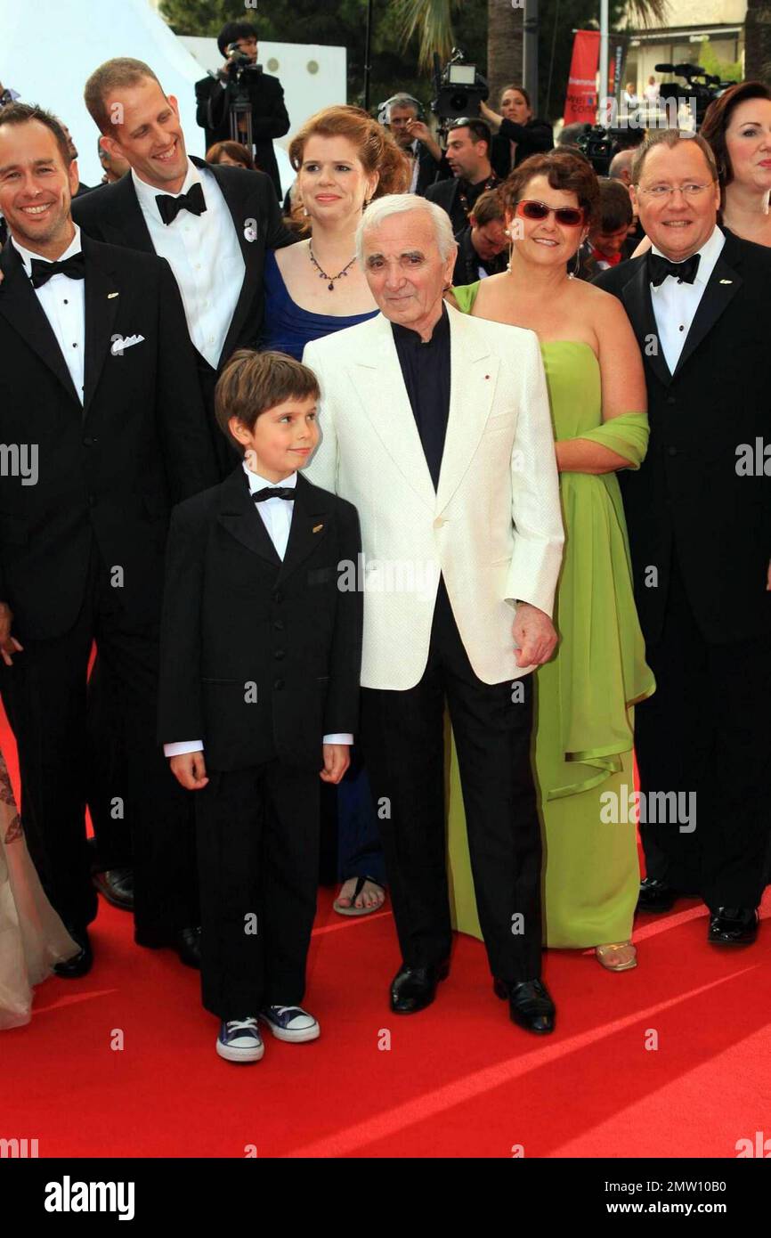 The cast of "Up" and singer Charles Aznavour attend the premiere of ...