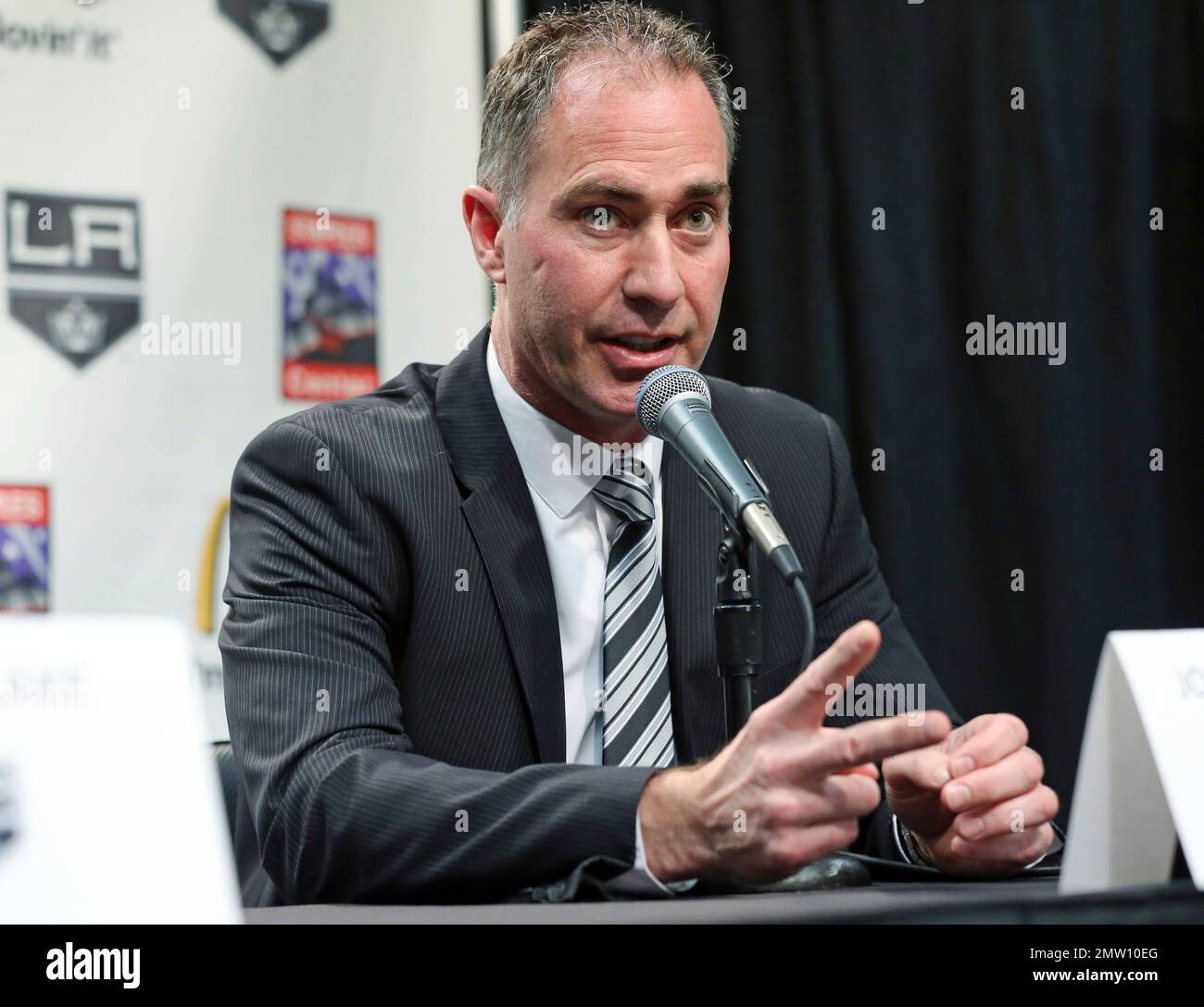 John Stevens speaks during his introduction as the the Los Angeles ...