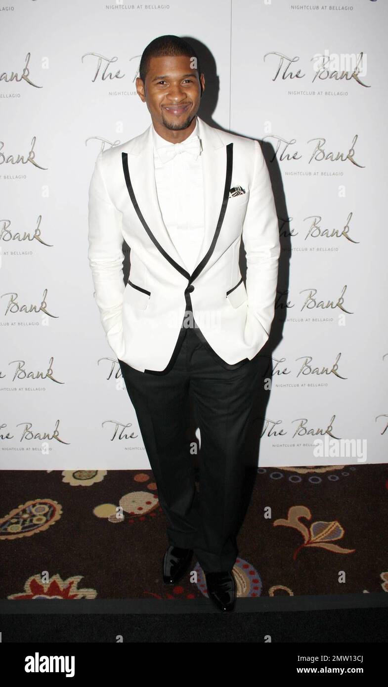 Singer Usher hosts New Years Eve at Bank nightclub inside the Bellagio ...