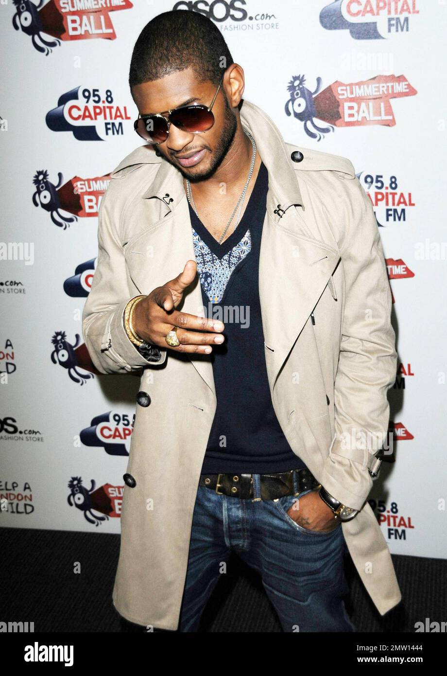 American R&B singer Usher (Usher Raymond) arrives at Summertime Ball ...