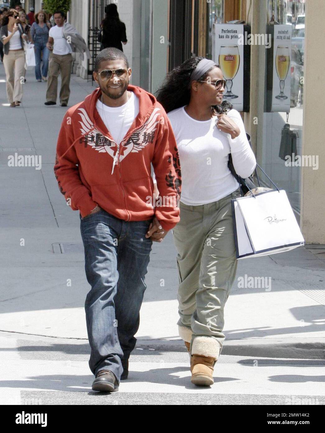 Exclusive!! Usher and his new fiancŽe, Tameka Foster, enjoy a romantic ...