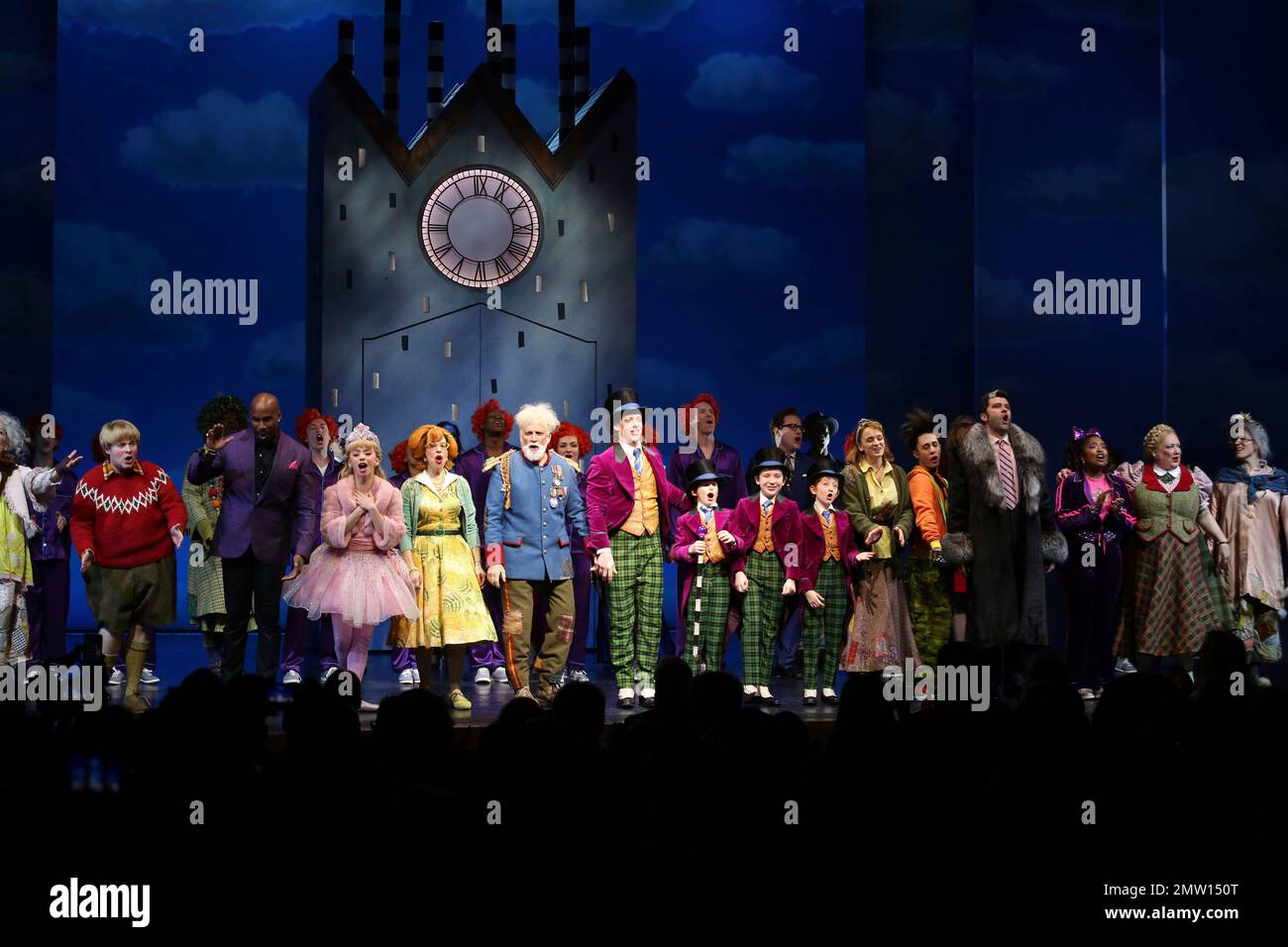 Christian Borle, center, and cast appear on stage for the Broadway ...