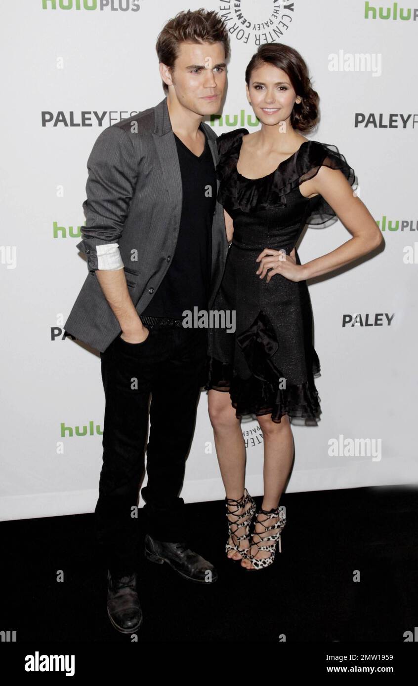 Actors Paul Wesley and Nina Dobrev arriving at Paleyfest 2012 at the ...