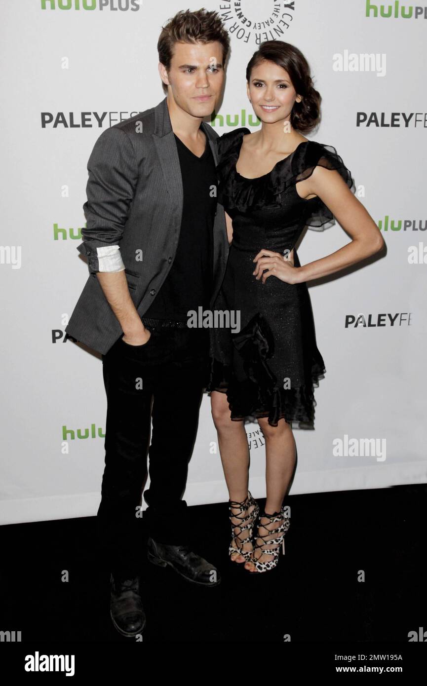 Actors Paul Wesley and Nina Dobrev arriving at Paleyfest 2012 at the ...
