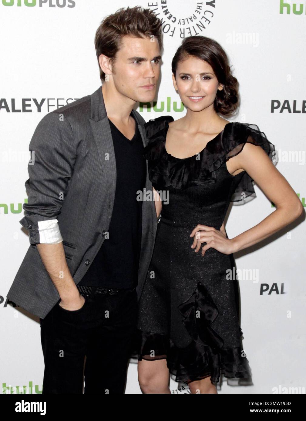 Actors Paul Wesley and Nina Dobrev arriving at Paleyfest 2012 at the ...