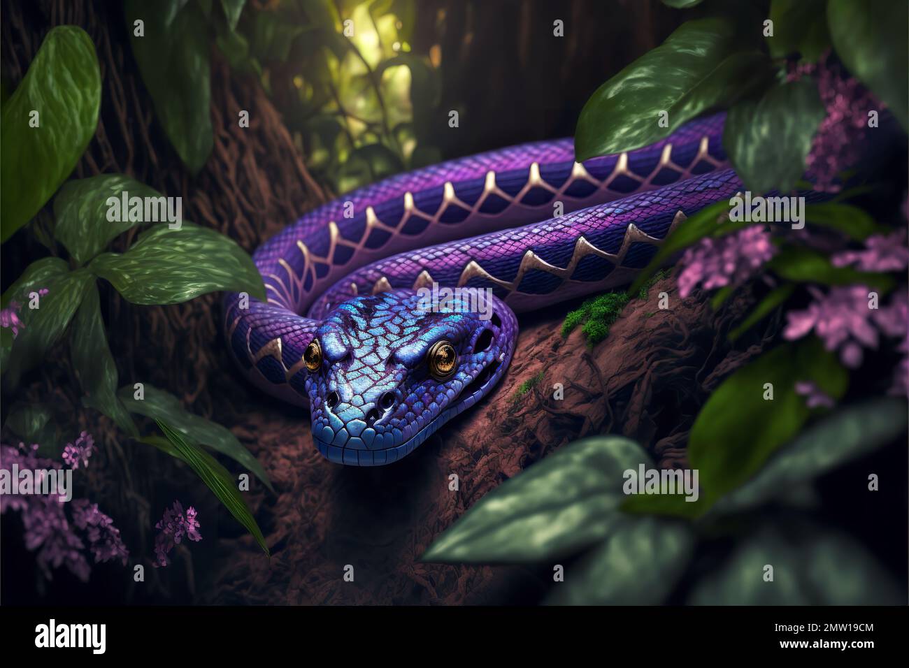 Snake in the jungle, generative AI Stock Photo - Alamy