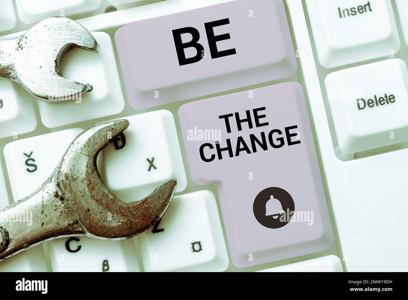 Conceptual caption Be The Change. Word Written on Make things to obtain ...