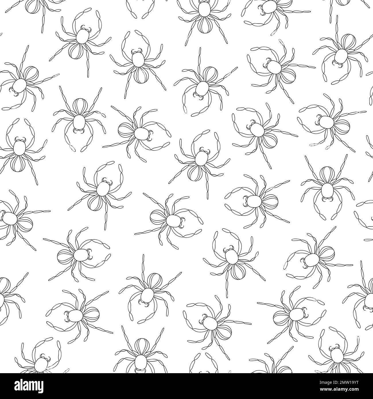 Vector seamless pattern of black and white insects. Repeat background ...