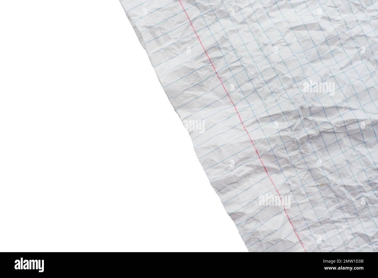 Crumpled sheet of paper in a cage for writing with an empty place for ...