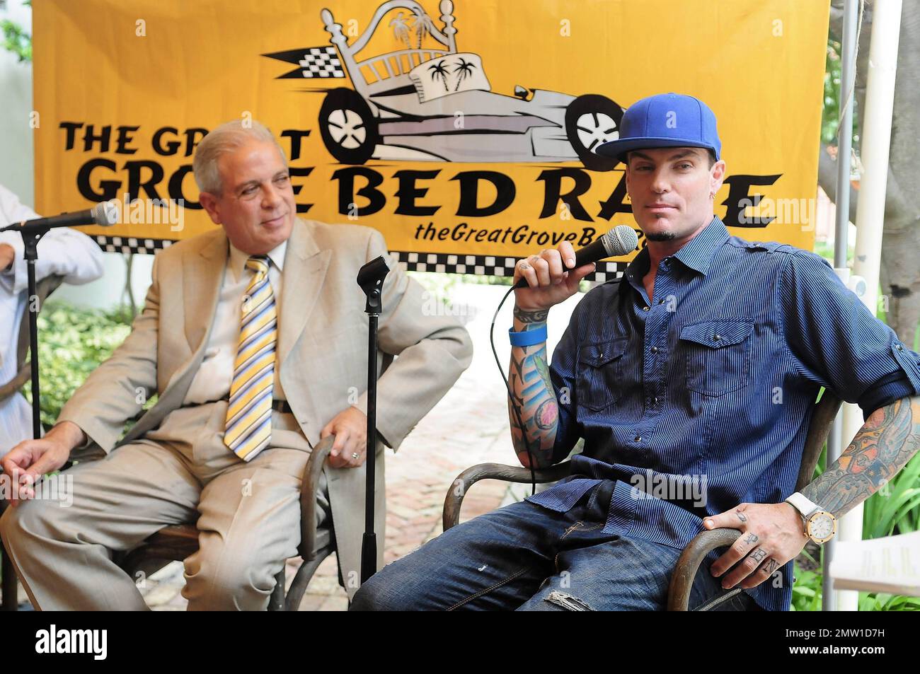 City of Miami Mayor Tomas Regalado and Vanilla Ice attend a press ...