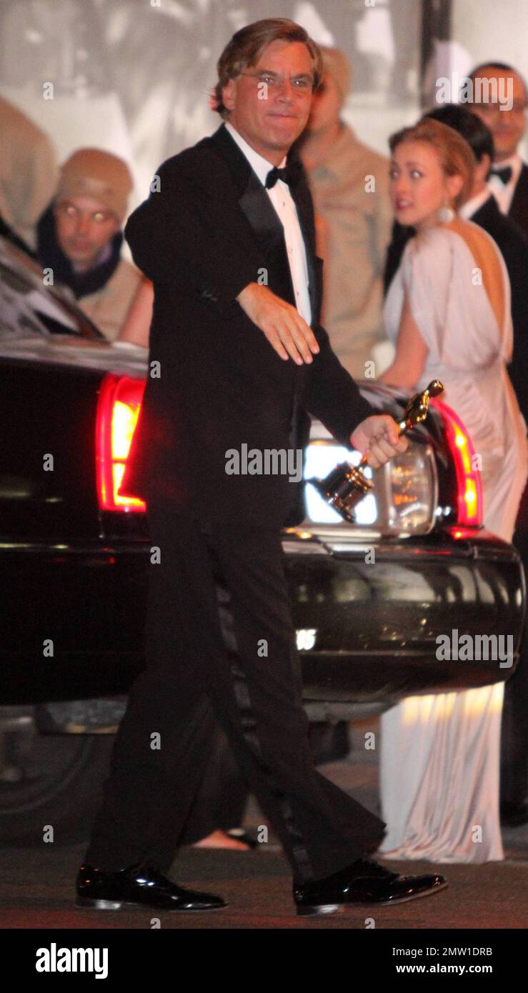 Academy Award winning screenwriter Aaron Sorkin with his Oscar at the ...