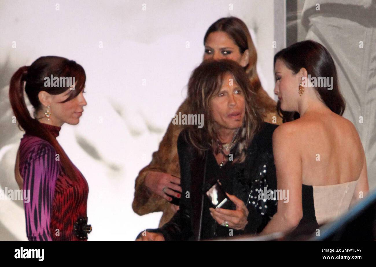 Musician Steven Tyler, girlfriend Erin Brady (L) and his daughter Liv ...