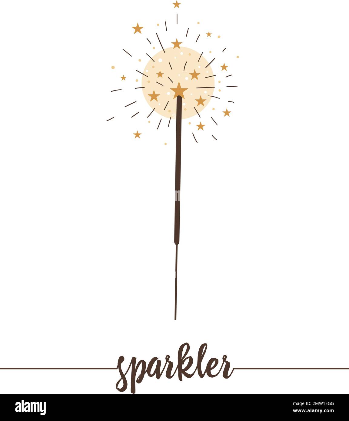 Vector sparkler isolated on white background. Cute funny illustration ...