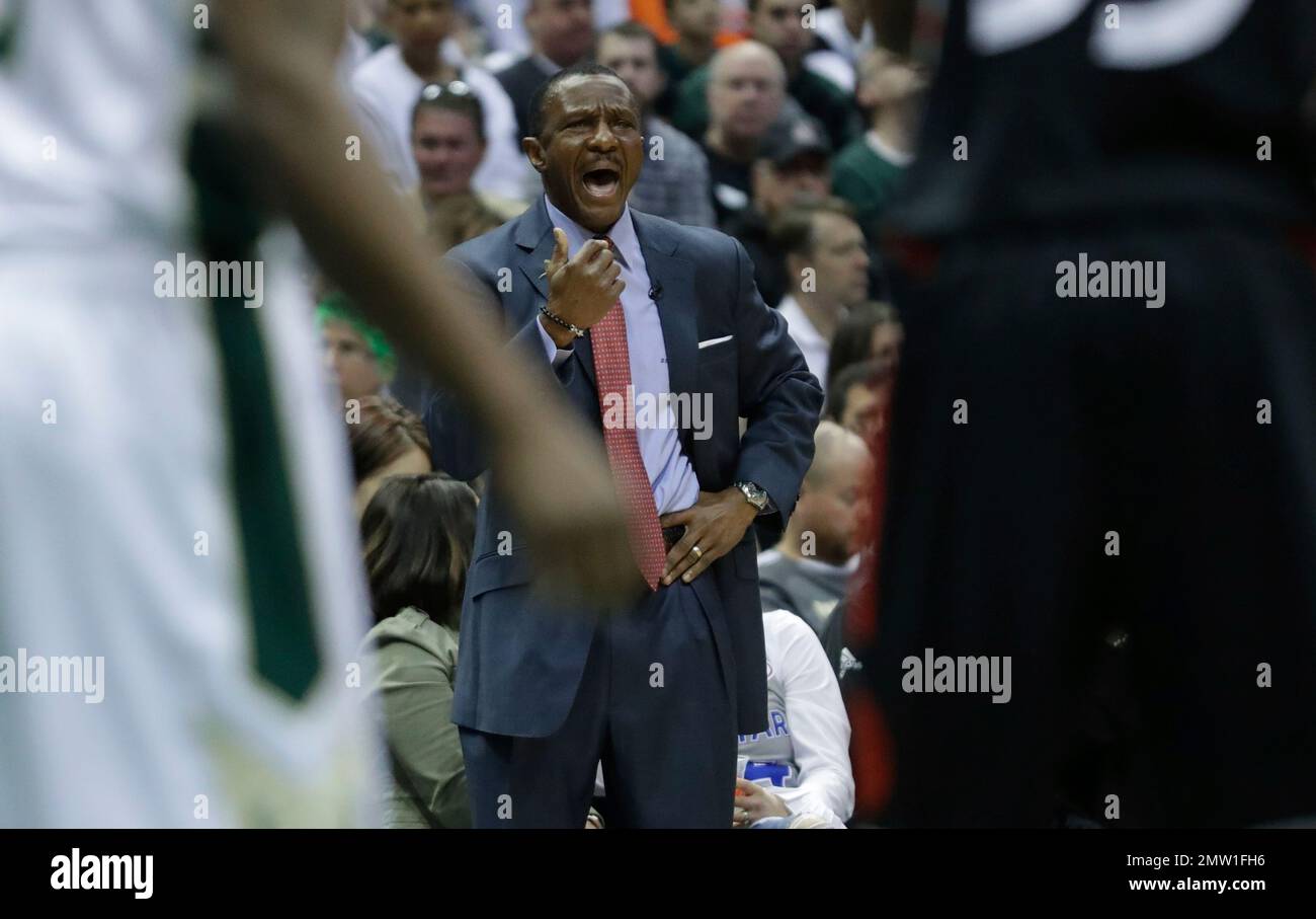 Toronto Raptors head coach Dwane Casey yells during the first half of ...