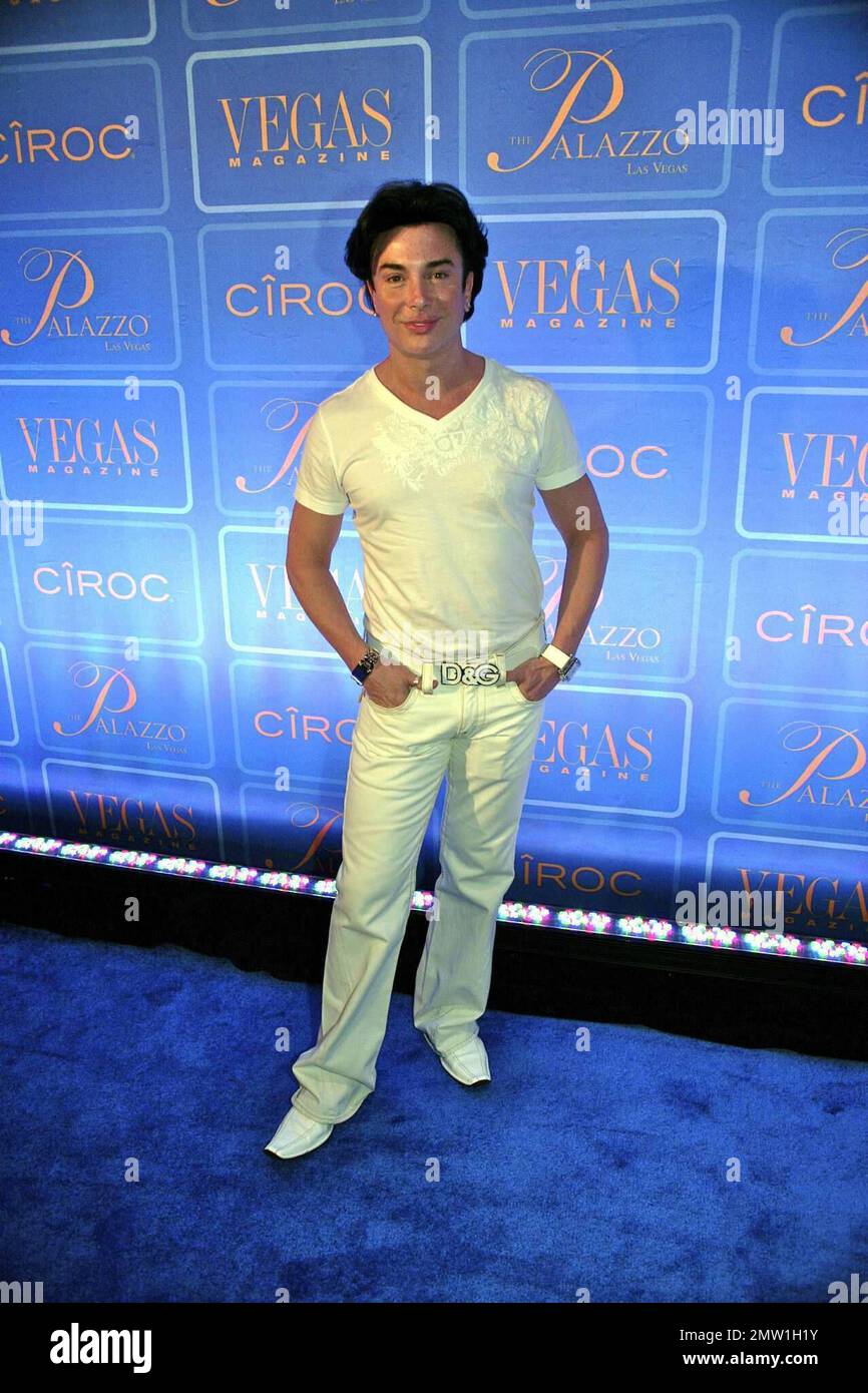Frank Marino poses on the blue carpet at "Vegas" Magazine's Fifth ...