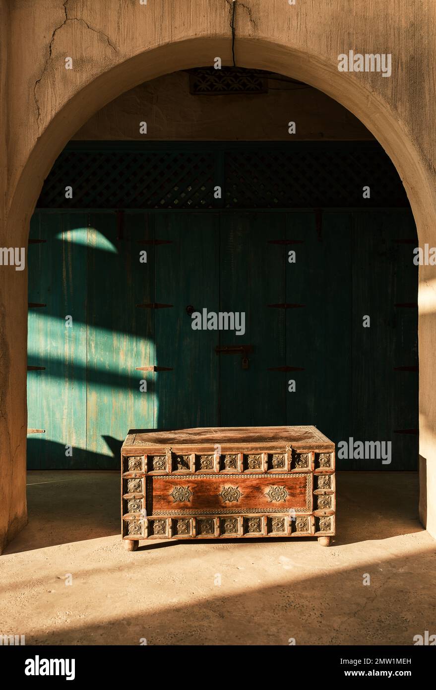 Wooden dower chest Stock Photo - Alamy