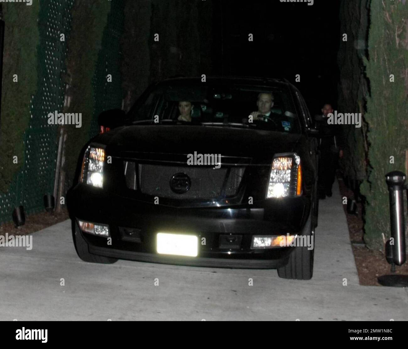 Victoria Beckham, driven by a bodyguard in hubby David's large SUV ...