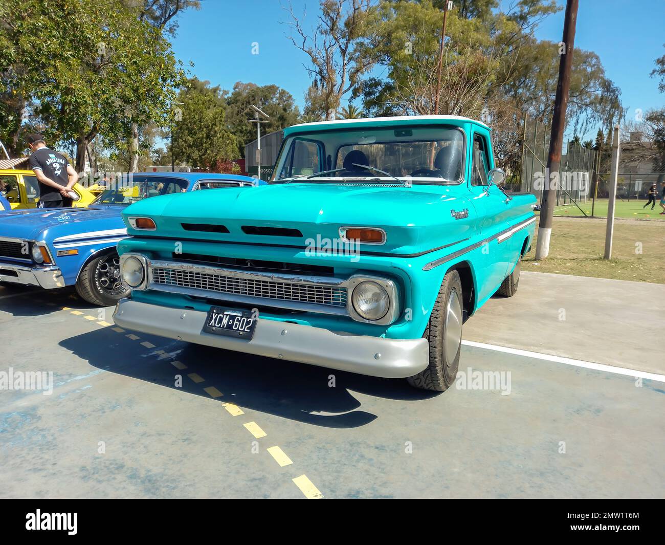 old aqua 1965 Chevrolet Chevy C10 Apache Fleetside pickup truck by GM ...