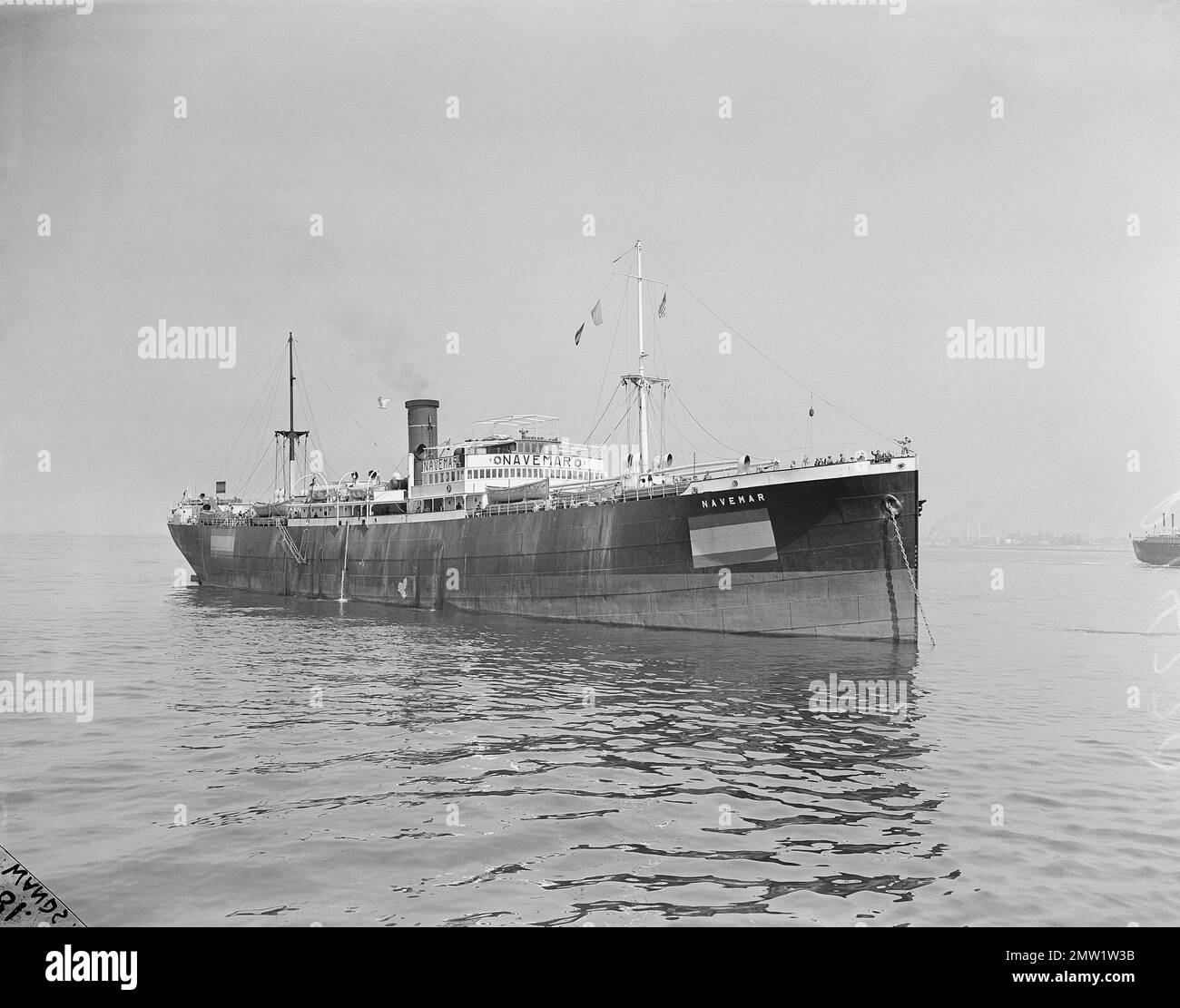 The Spanish freighter SS Navemar is pictured at anchor in New York ...