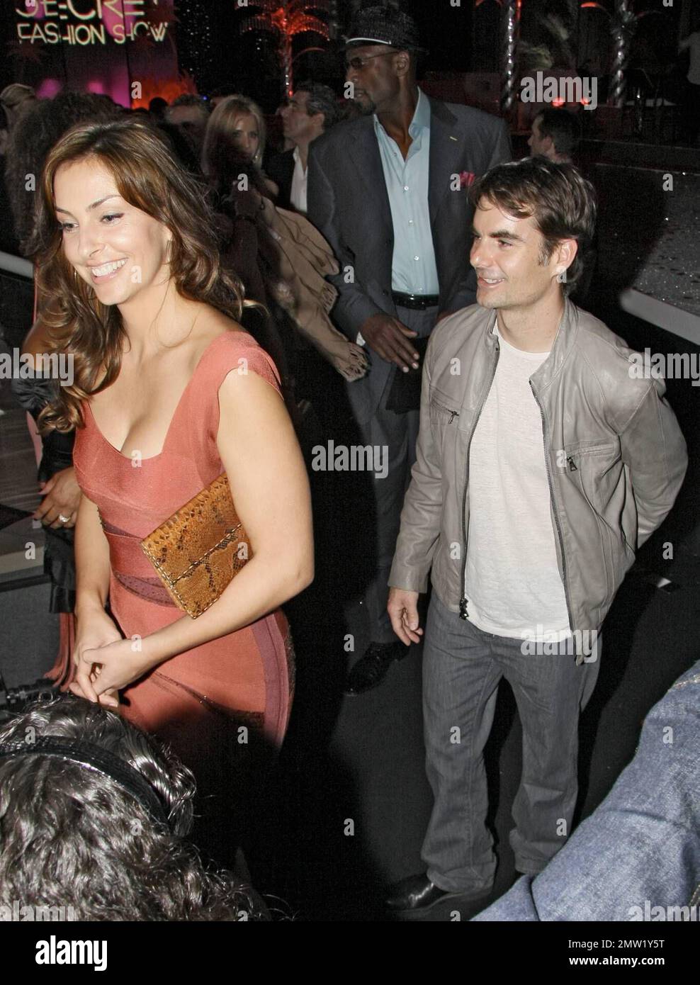 Nascar driver Jeff Gordon and wife Ingrid Vandebosch arrive at the ...