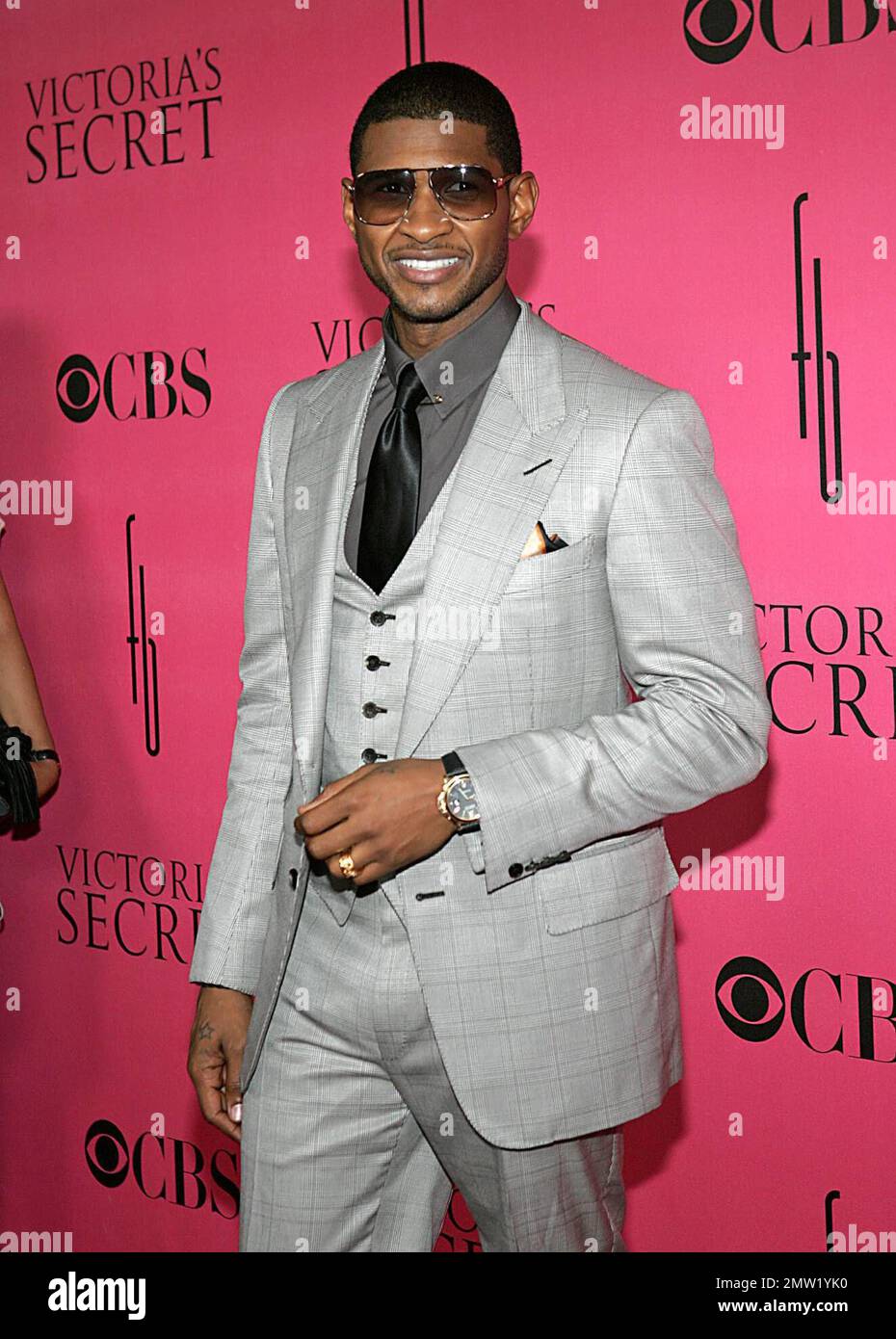 Singer Usher appears on the Victoria's Secret Fashion Show Pink Carpet ...