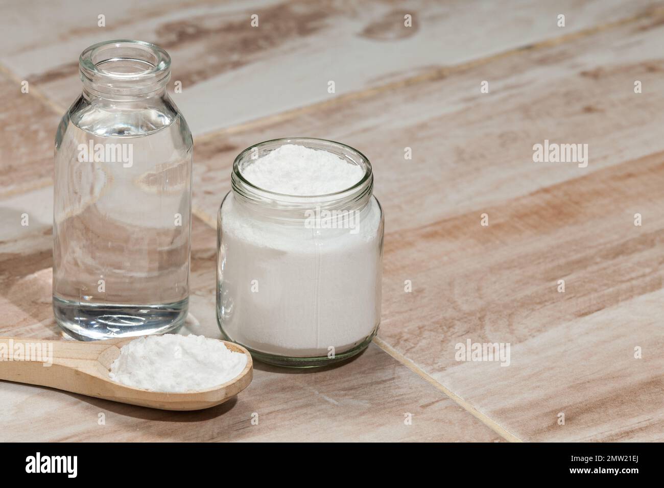 Baking soda - sodium bicarbonate and vinegar, photo on the house floor ...