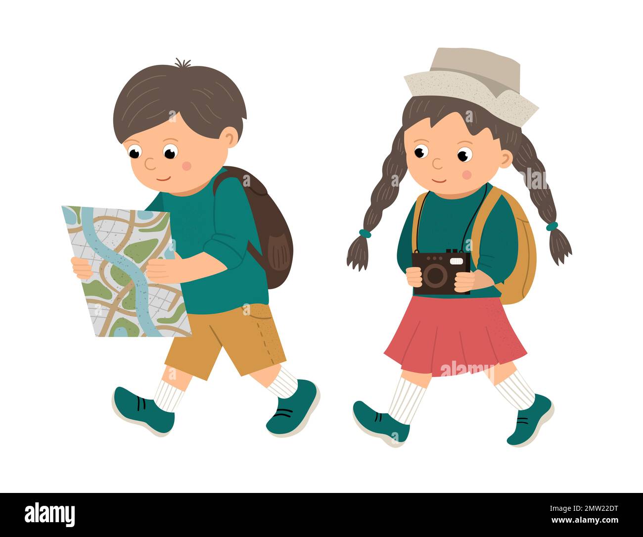 Travelling children Stock Vector Images - Alamy
