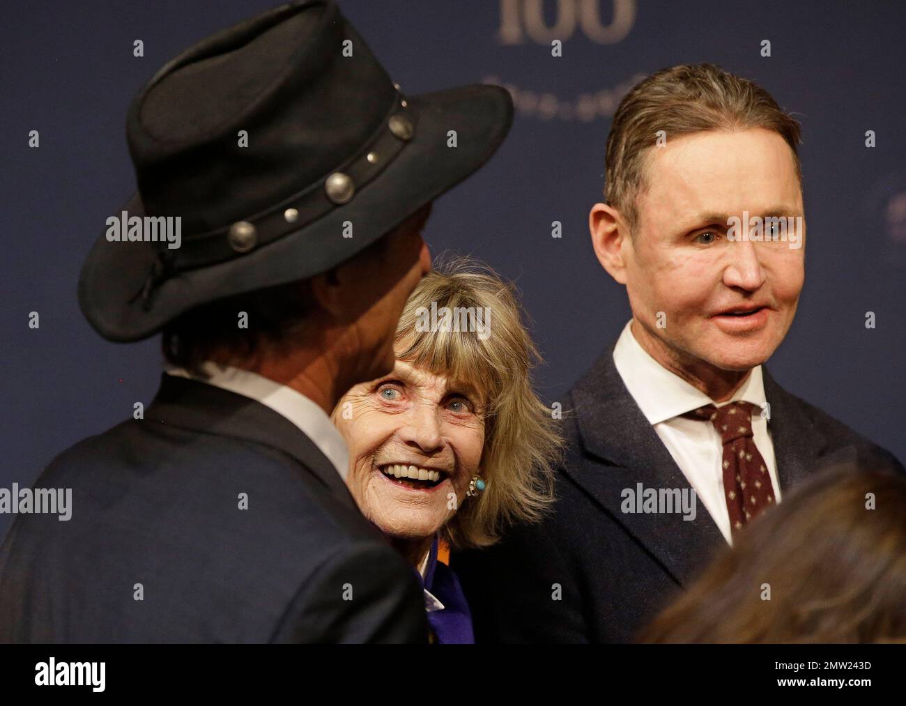 Jean Kennedy Smith, left, and Stephen Kennedy Smith talk with attendees ...
