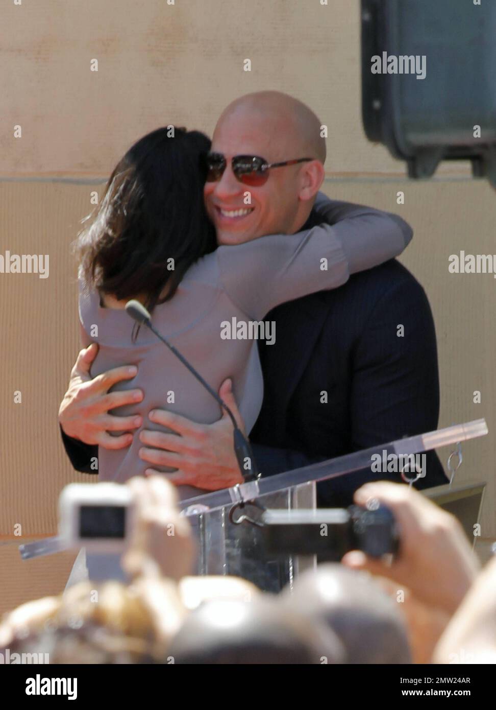 Vin Diesel and Michelle Rodriguez at the ceremony for Vin Diesel's Star ...