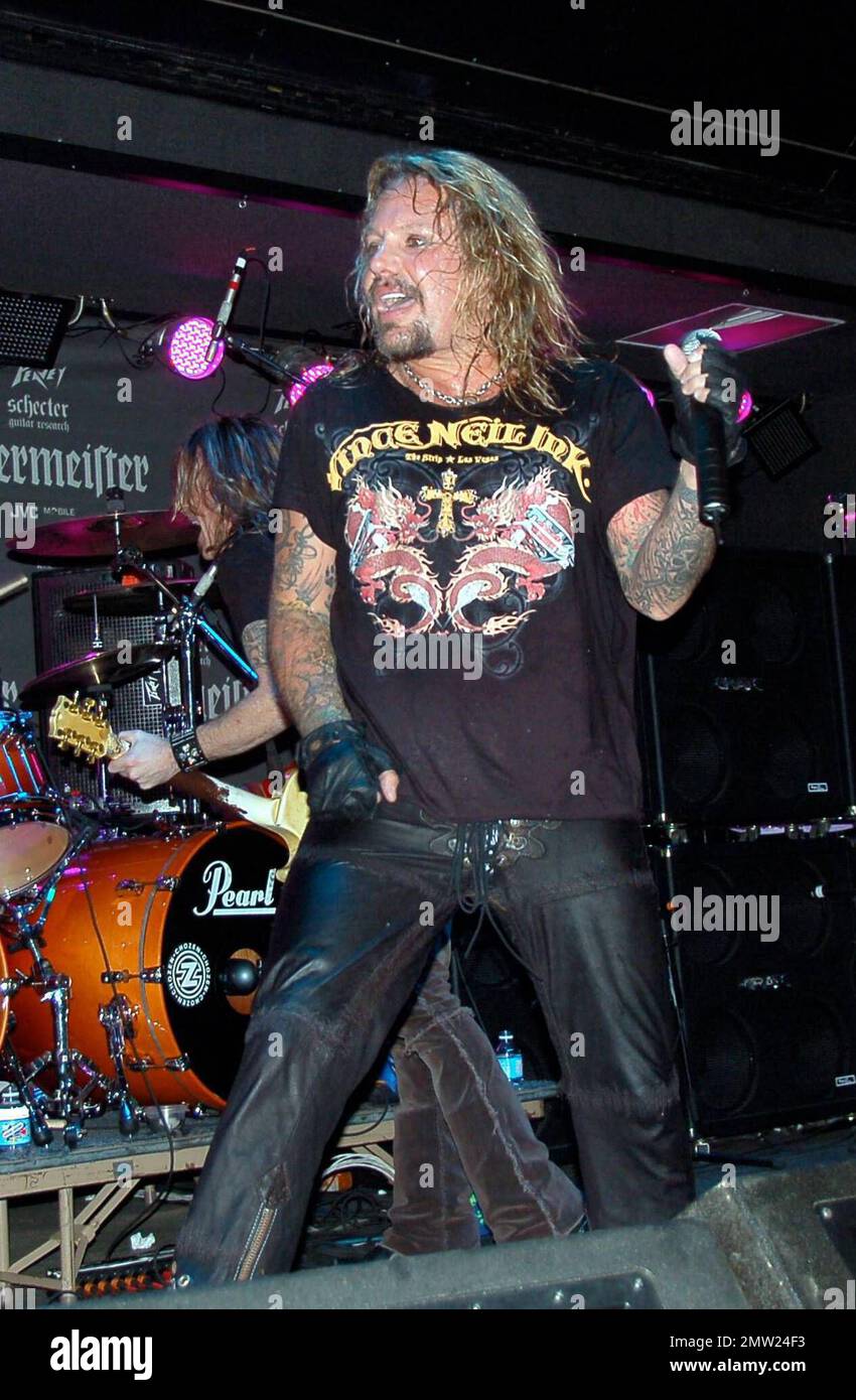 Vince Neil performs at the grand opening of the first Dr. Feelgood's ...