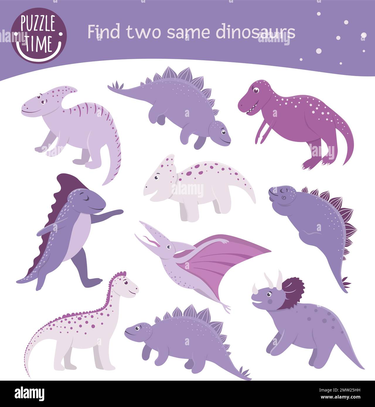Find two same dinosaurs. Matching activity for preschool children ...