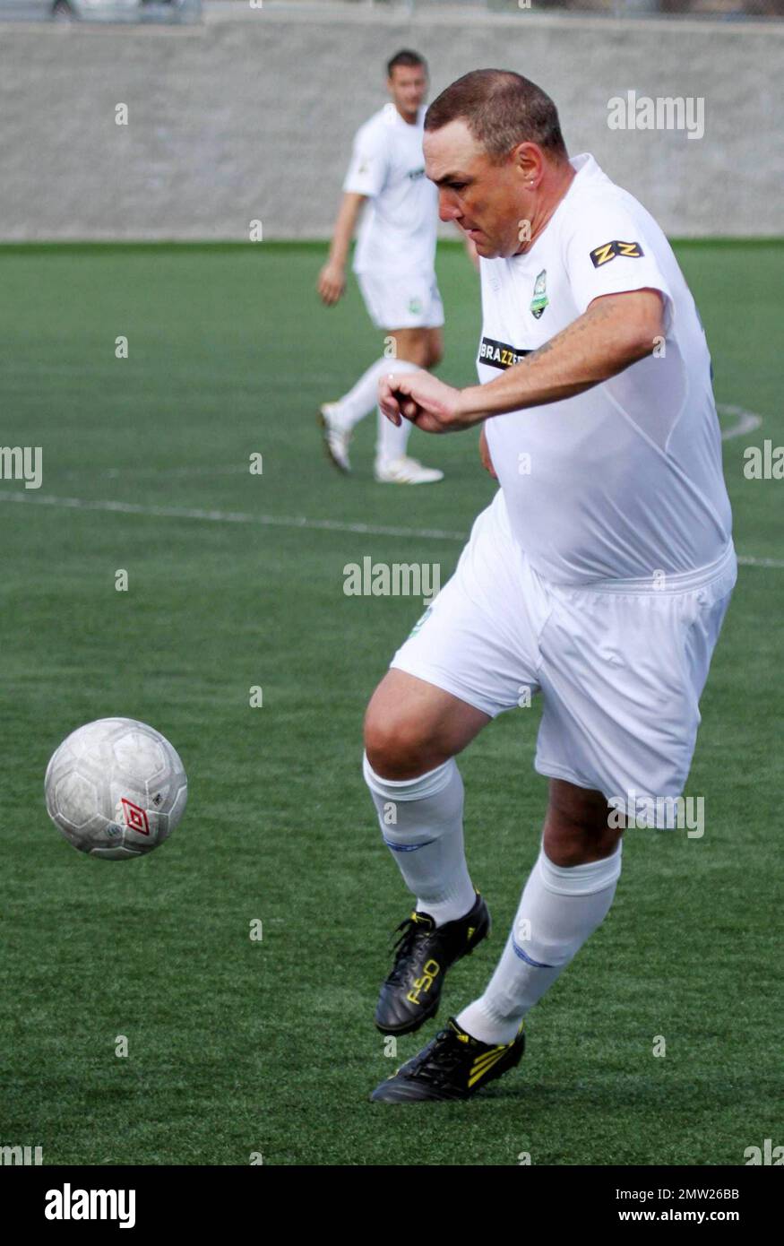 Former professional footballer and actor Vinnie Jones, 46, enjoys his ...