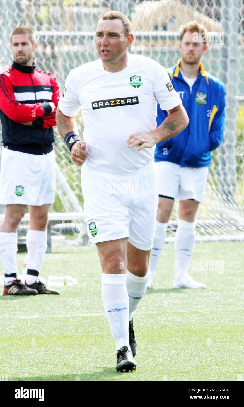 Former professional footballer and actor Vinnie Jones, 46, enjoys his ...