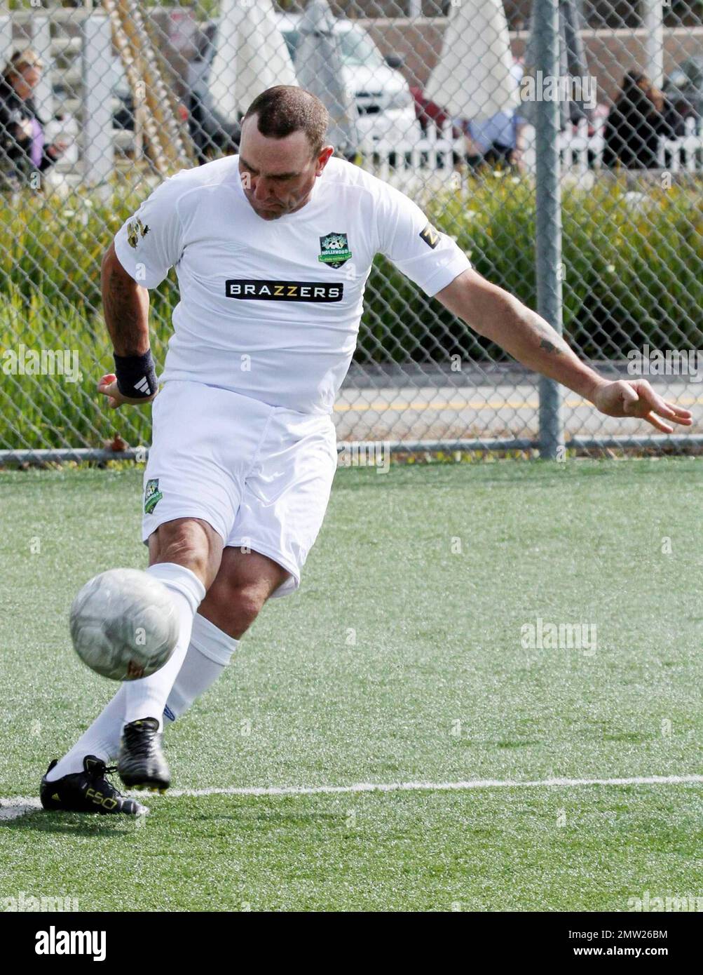 Former professional footballer and actor Vinnie Jones, 46, enjoys his ...