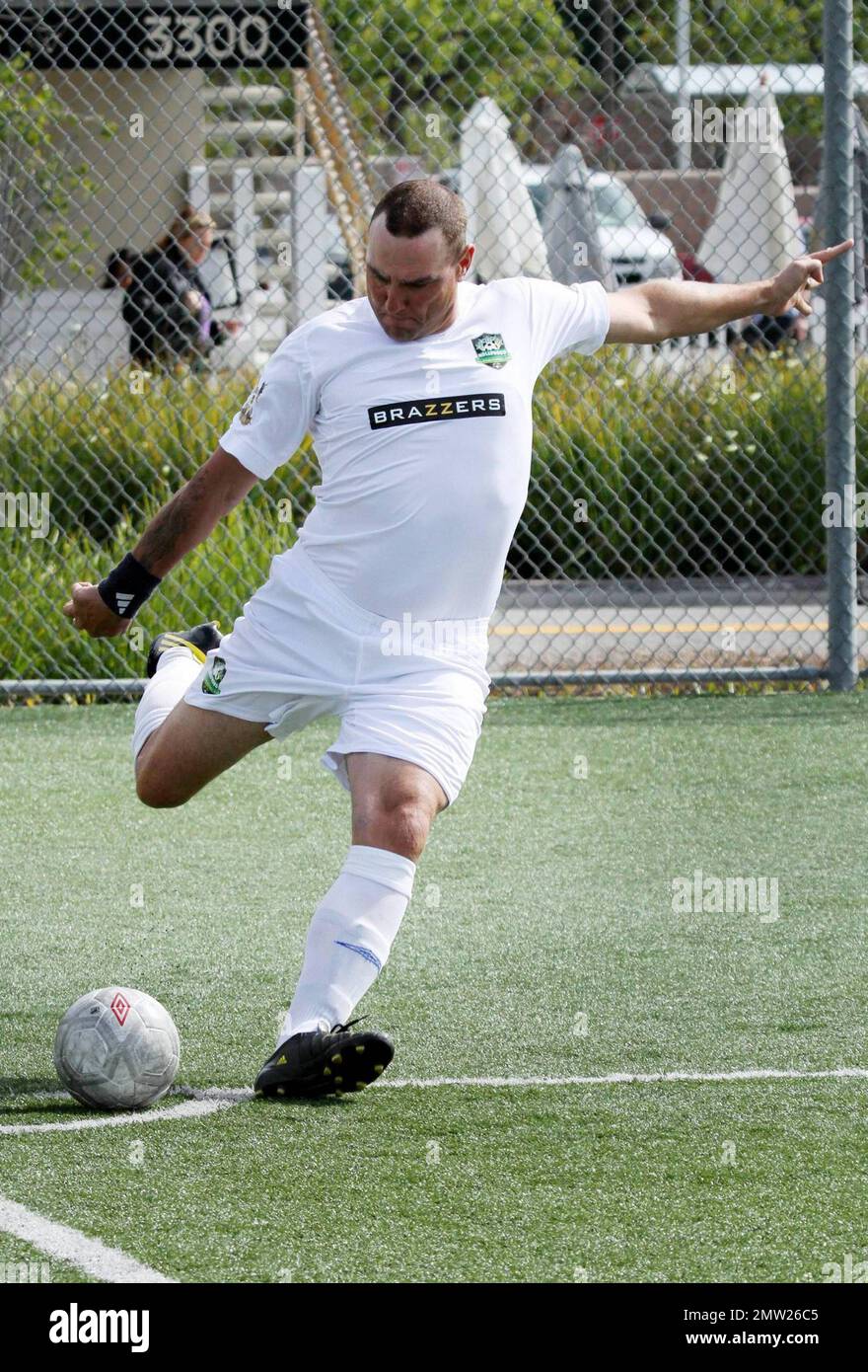 Former professional footballer and actor Vinnie Jones, 46, enjoys his ...